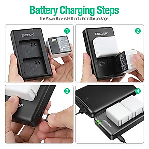 ENEGON Rechargeable Li-ion Battery(2 Pack) and Smart LED Dual Charger Kit ONLY for Arlo Ultra 2, Arlo Pro 3 Camera (VMA5400), NOT Compatible with Arlo Pro/Pro 2, Arlo Go