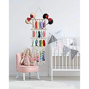 FINASKASU Large Headband Holder Hair Bows Organizer for Girls Hair Bows and Headbands Organizer, Hair Bow Holder Hanging Baby Girl Headbands Storage Organizer for Wall