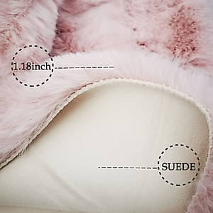 Ghouse Soft Faux Sheepskin Fur Rug, 2x6 Pink Fluffy Bedside Plush Shag Nursery Carpet Area Rug for Living Room, Bedroom, Playing Room Decor