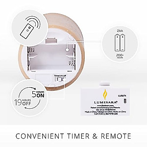 Luminara Realistic Artificial Flame Frosted Champagne Metallic Glitter Candle (3 x 6.5-inch) Moving Flame LED Battery Operated Lights - Unscented - Remote Sold Separately