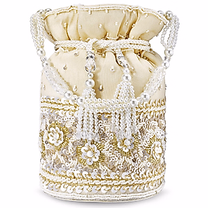 Aheli Potli Bags Gift for Women Evening Bag Clutch Ethnic Bride Purse with Drawstring