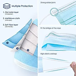 Disposable Face Mask, Adult Disposable Face Mask Fashion Lace Disposable Protection Three Layer Breathable (50 PCS)