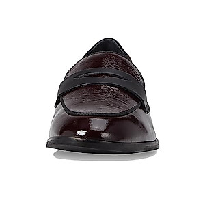 Marc Joseph New York Bryant Park Loafers for Women – Leather Sole Insert – Flexible Rubber Sole – Penny Strap Wine Svelte Patent 9.5 M