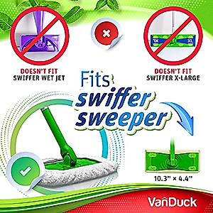 VanDuck Reusable 100% Cotton Mop Pads Compatible with Swiffer Sweeper Mops (2-Pack) Washable Mop Pads for Wet & Dry Use (Mop is Not Included)