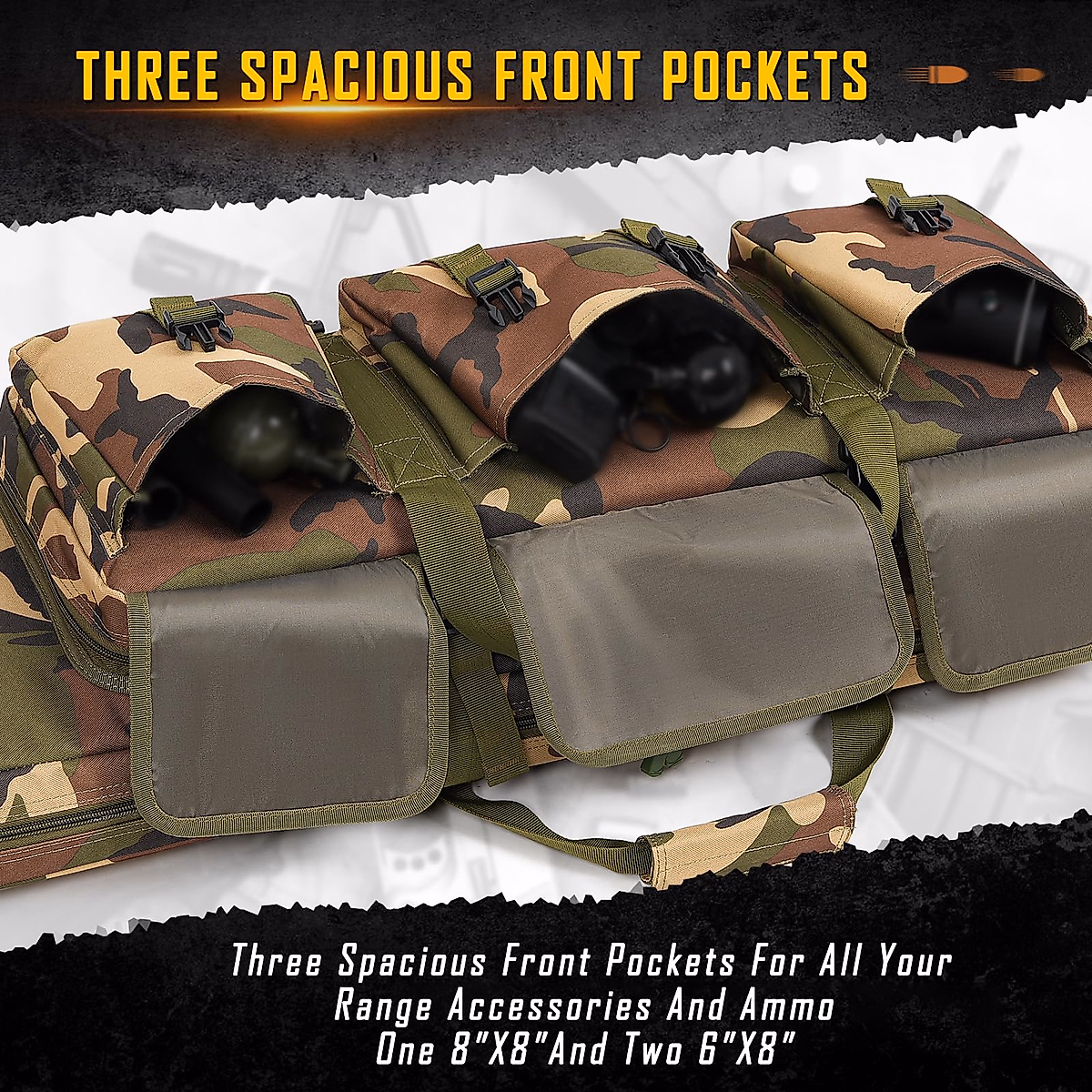 DULCE DOM 36 inch Double Case Soft Bag Gun Case, Perfect for Pistol Storage and Transportation, All Around Shooting Range Rifle Backpack, Indoor Outdoor