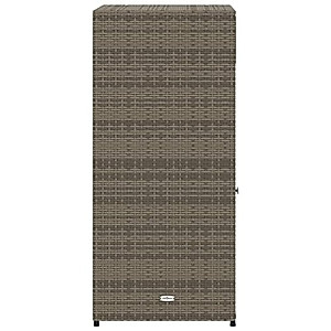 Gecheer Patio Storage Cabinet Outdoor Garden Storage Organizers Gray 21.7"x21.7"x43.7" Poly Rattan 0223078C 0224078C
