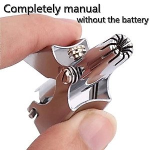 Wapealy nose and ear trimmer for men, Manual stainless steel rotate nose clip, suitable for women does not hurt the skin nose hair removal, best rated，do not need batteries, removable for cleaning