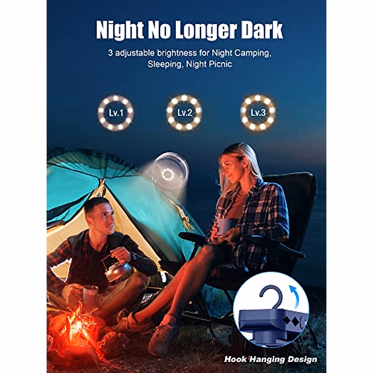 FRIZCOL Clip on Fan with Misting - 6000mAh Portable Fan with Light & Hook - Rechargeable Fan Battery Powered Up to 40 Hours Cooling & 2h Misting for Travel, Office, Desk