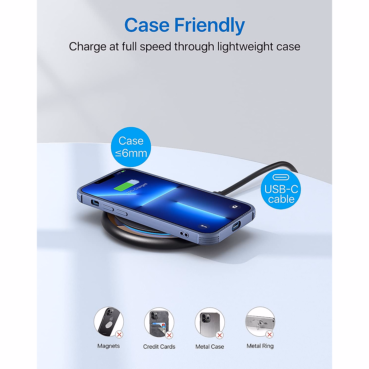 andobil Wireless Charger [2022 Advanced Chip] Qi-Certified 15W/10W/7.5W Safest Wireless Charging Pad Compatible Samsung Galaxy S22/S22 Ultra/S21/S21 Fe/S20/S10/Note 20/10, iPhone 13/13 Pro/12/11/XS/X