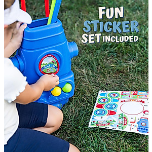 ToyVelt Toddler Golf Set - Kids Golf Clubs with 6 Balls, 4 Golf Sticks, 2 Practice Holes and a Putting Mat - Promotes Physical & Mental Development, Ideal Toddler and Kids Golf Set Gift for Boys 2-10