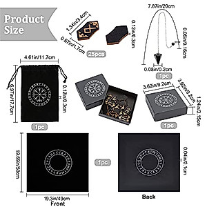 CRASPIRE Wood Rune Set Handmade Wooden Divination Tool with Altar Cloth Dedicated Storage Bag Rune Casting Witchcraft Supplies for Divination Entertainment