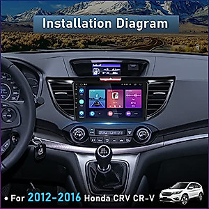 UNITOPSCI 2G 32G Android 11 Car Stereo for Honda CRV 2012 2013 2014 2015 2016 Wireless Apple CarPlay Android Auto 9” Touch Screen GPS Navigation WiFi HiFi Bluetooth FM Car Radio with Backup Camera