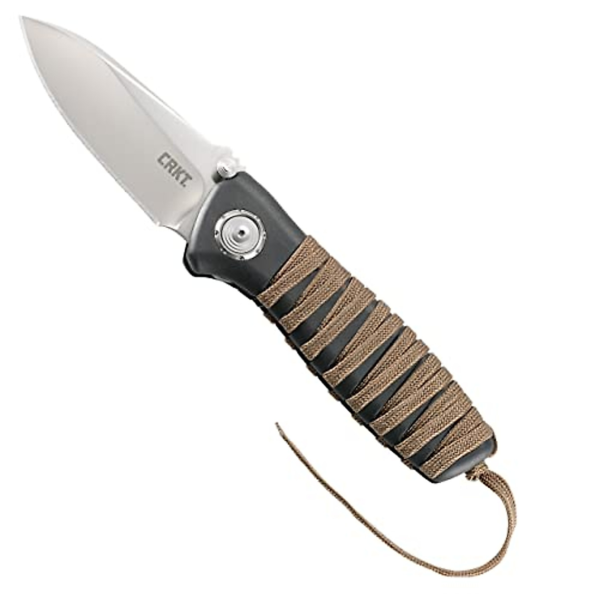 Columbia River Knife & Tool Parascale EDC Folding Pocket Knife with Deadbolt Lock, Heavy Duty Everyday Carry, Drop Point Satin Blade, Cord-Wrapped Handle, Thumbstud 6235