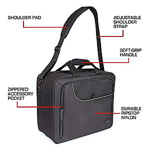 USA GEAR PS5 Case - Console Case Compatible with Playstation 5 and PS5 Digital Edition with Customizable Interior for Playstation Controller, PS5 Games, Gaming Headset, and Gaming Accessories (Black)