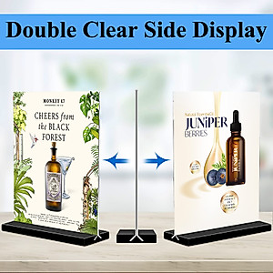 6Pack Acrylic Sign Holder 8.5x11 Vertical ,Clear Sign Holder Double-Sided ,Plastic Flyer Stand Menu Table Display Holders,Acrylic Paper Holder Plastic Picture Frames for Office Restaurants Show Fair