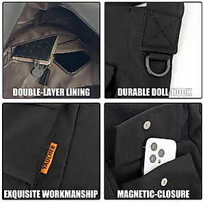 Canvas Messenger Bag Large Hobo Crossbody Bag with Multiple Pockets Casual Shoulder Tote Bag for Women and Men