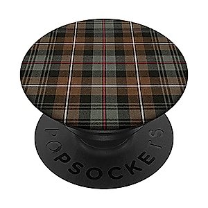 MacKenzie Weathered Brown Plaid Scottish Clan Tartan PopSockets Swappable PopGrip