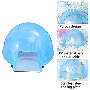 POPETPOP Chinchilla Cooling House - 2 Pack Hamster House Summer Cooling Mini Hamster Cool Plastic Small House for Hamster Chinchilla (Random Color)
