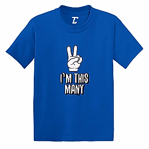 I'm This Many 2 - Two Year Old Birthday Infant/Toddler Cotton Jersey T-Shirt (Royal Blue, 2T)
