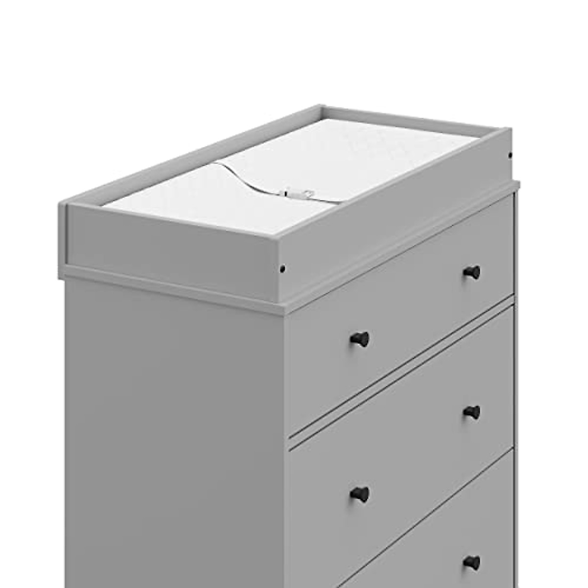 Storkcraft Beckett 3 Drawer Chest with Changing Topper (Pebble Gray) – GREENGUARD Gold Certified, Baby Dresser With Changing Table Top, Dresser for Nursery, 3 Drawer Kids Dresser