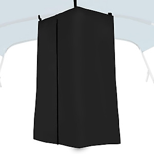 DCY BLUE Privacy Tent for Boats, Heavy-Duty Hanging Changing Room for Pontoon Boats, Privacy Curtains for Pontoon Boats, Attaches to Bimini Top Poles (Black)