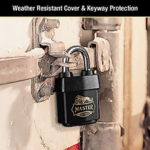 Master Lock 1921D Keyed Padlock, 2-1/8 in Wide, Black