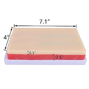 2 Pack Venipuncture IV Injection Training Pad Model, Silicone Human Skin Suture Training Model, Injection Practice Pad，4 Veins Imbedded, 3 Skin Layers