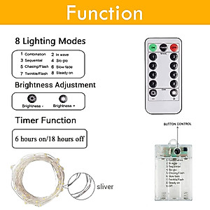 3-Pack 78FT Fairy Lights Battery Operated with Timer & Remote, Waterproof 240 LED Twinkle String Lights Outdoor Indoor 8 Modes for Christmas, Bedroom, Dorm, Wedding, Tree, Mason Jar, Party(Warm White)