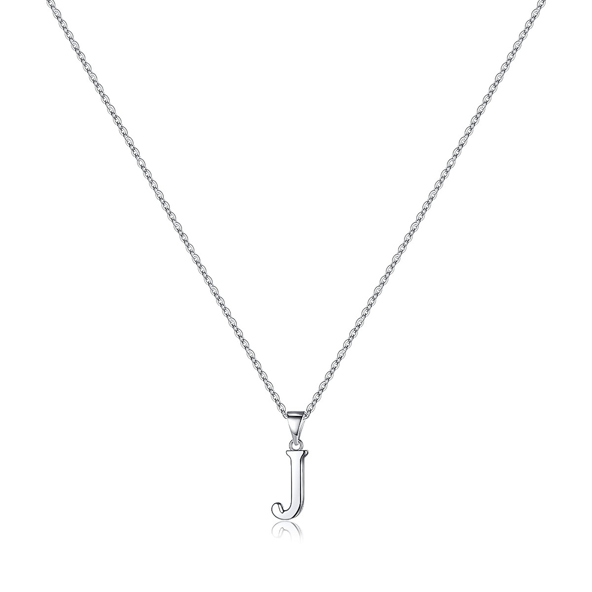 Turandoss S925 Sterling Silver Initial Necklaces for Women, Dainty Hypallergenic Initial Neckalce Hypallergenic S925 Sterling Silver Necklaces for Women(J)