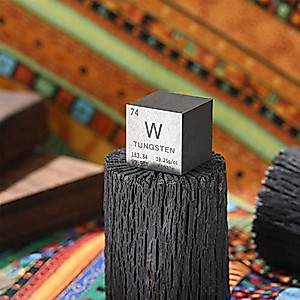 Tungsten Cube Metal Density Cubes Pure Metal High Density Element Cube for Element Collections Lab Experiment Material Hobbies Heavy Small Objects Experience (Tungsten, 1 Inch)