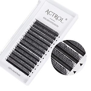 ACTROL YY Eyelashes Extension Lashes Black D Curl 0.05mm 9mm Mixed Lash Volume Extension Easy Fans Y Shaped Premade Soft Eyelashes Supply