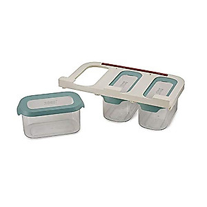 Joseph Joseph CupboardStore Airtight Easy Pour Food Container 3M Tape Undershelf Storage Hanger, 3-Piece Set - Small, Opal