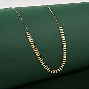 Jewelry Atelier Gold Filled Cleopatra Necklace Collection – 14K Yellow Gold Filled Half Collar Style Cleopatra Chain Necklace for Women (With Extension/Adjustable Chain)