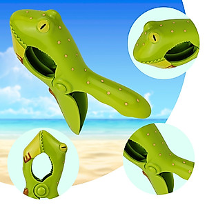 Beach Towel Clips for Chair Secure Clips for Beach Chairs Jumbo Size Plastic Clothes Pegs for Pool Lounger (Frog-A)