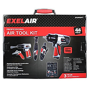 Milton EX4405KIT (44-Piece Professional Air Tool Accessory Kit) - Impact Wrench, Air Ratchet, Die Grinder, Blow Gun, Air Hammer, Dual Air Chuck, Tire Gauge, and Accessories