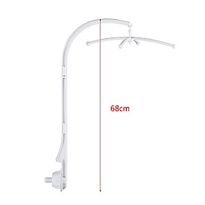 Crib Mobile Arm 26.77 Inch Baby Crib Mobile, Mobile Arm for Crib, ABS Plastic Infant Music Box Holder Arm Bracket for Bed Holder or Baby Bed Toy Decoration Holder,White