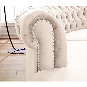 Legend Vansen Curved Modular Sectional Sofa,Velvet Couch with Rolled Arms,4-Seater Semicircle Couch Suitable for Living Room and Bedroom