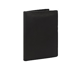 LB LEATHERBOSS Genuine Leather Small Bifold Plain Credit Card Holder Wallet for men women, Brown