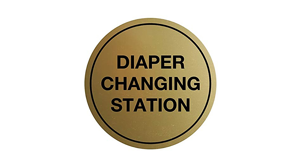 Signs ByLITA Circle Diaper Changing Station - Brushed Gold