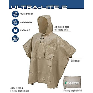 FROGG TOGGS Ultra-Lite2 Reusable Waterproof Breathable Poncho