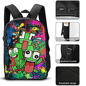 3D Printed Game Backpack Cartoon Adjustable Shoulder Strap Daypack Hiking Camping Laptop Backpack With Pencil Case Style-2, 17 Inch