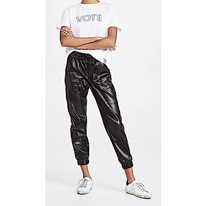 [BLANKNYC] Womens Vegan Leather, Comfortable & Casual Pants, Black Widow, 26