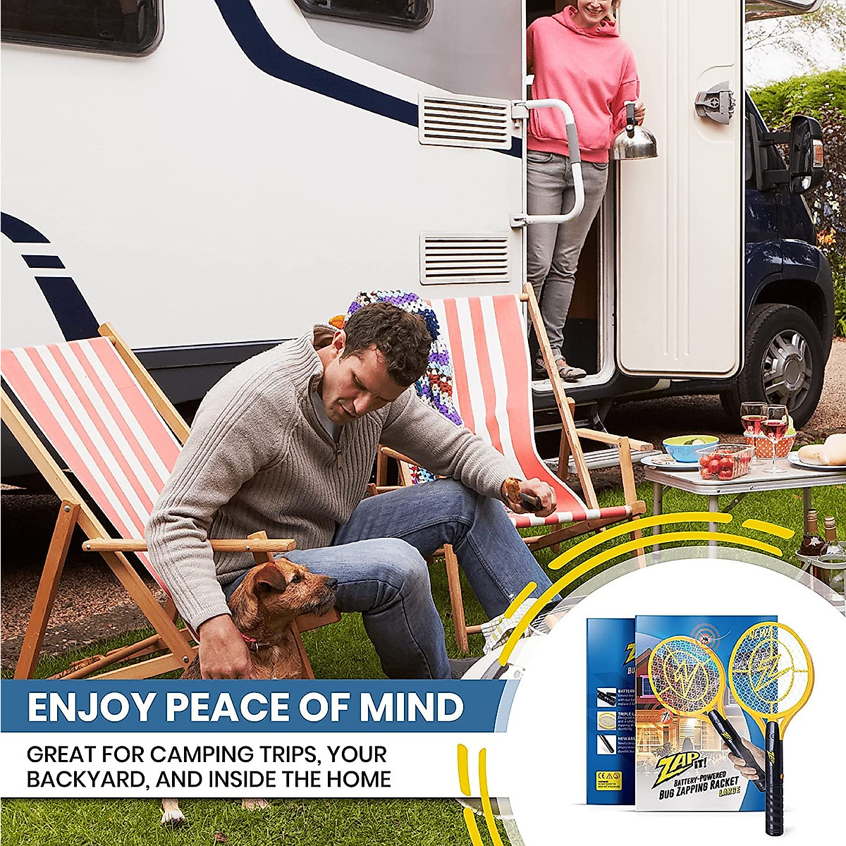 ZAP IT! Bug Zapper Battery Powered (2xAA Included) Bug Zapper Racket, 3,500 Volt