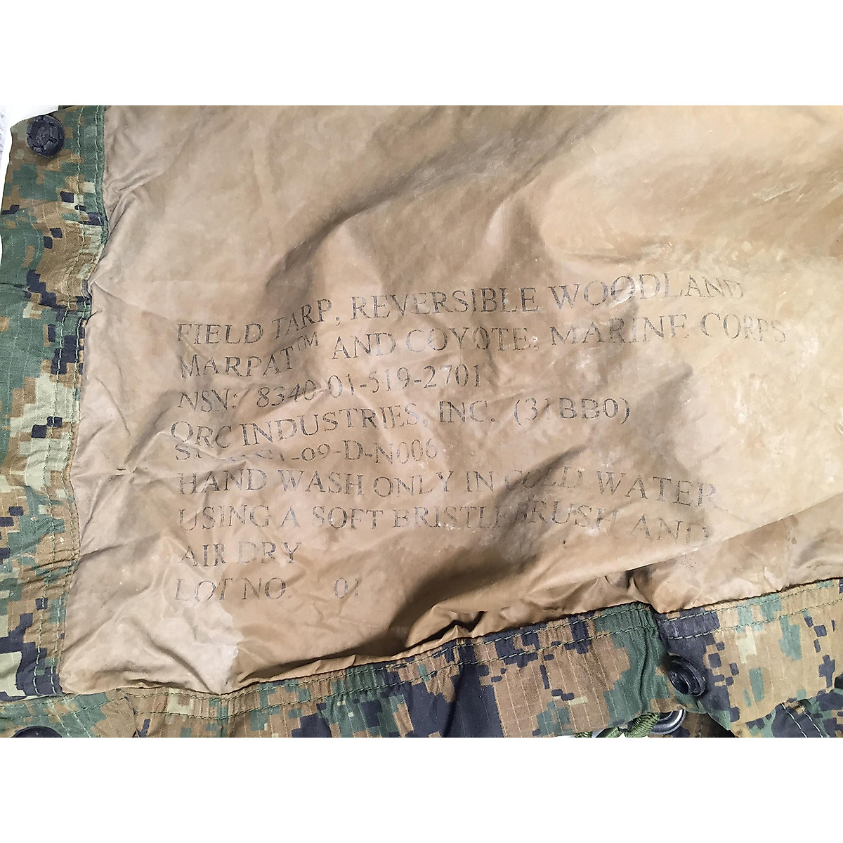 Official USMC Reversible Woodland MARPAT/Coyote Field Tarp