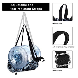 Kamo Drawstring Backpack Bag - Sport Swimming Yoga Backpack with Shoe Compartment, Two Water Bottle Holder for Men Women Large String Backpack Athletic Sackpack for Travel