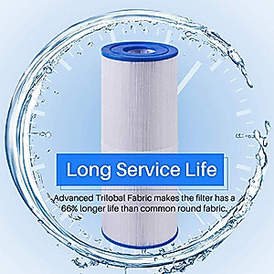 POOLPURE Garden Hose End Pre Filter and PRB50-IN Replacement Spa Filter Suit, Compatible with Unicel C-4950, Filbur FC-2390, 03FIL1600, 17-2380, Jacuzzi J200 Series Filter, 373045, 5X13 Drop i