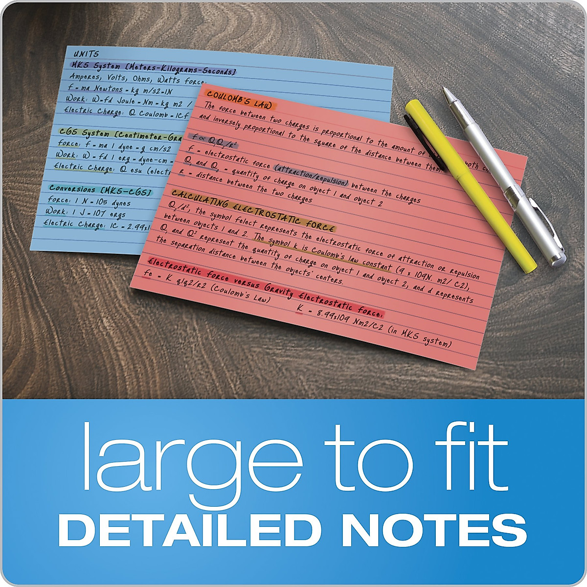Oxford 5 x 8 Inches Ruled Assorted Index Cards, 100 Per Pack (35810)