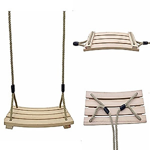JOXJOZ Outdoor Indoor Curved Wooden Swing Chair Tree for Children Adults