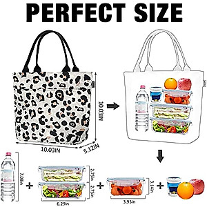 Aosbos Leopard Lunch Bag Women, Leakproof Insulated Lunch Box Lunch Tote Bag Lunch Cooler Bags, Meal Prep Container Loncheras Para Mujer for Work Travel Picnic Gym, Leopard Print