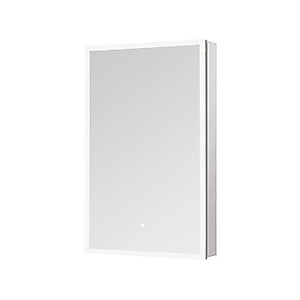 AQUADOM Edge Royale 24in x 32in x 5in Right Hinged LED Medicine Mirror Cabinet Recessed or Surface Mounted, Defogger, Dimmer, LED 3X Makeup Mirror, Electrical Outlets